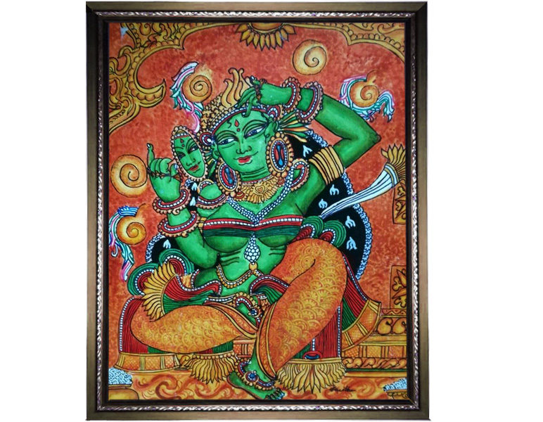 Mural Painting Depicting Kunti The Mother of Pandavas of Indian ...